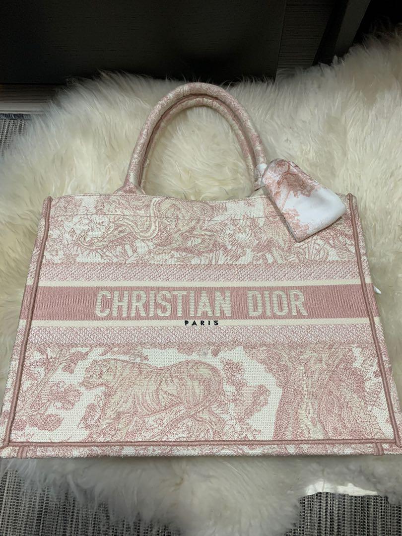 Dior Small Book Tote in Pink Tdj print, Women's Fashion, Bags & Wallets ...