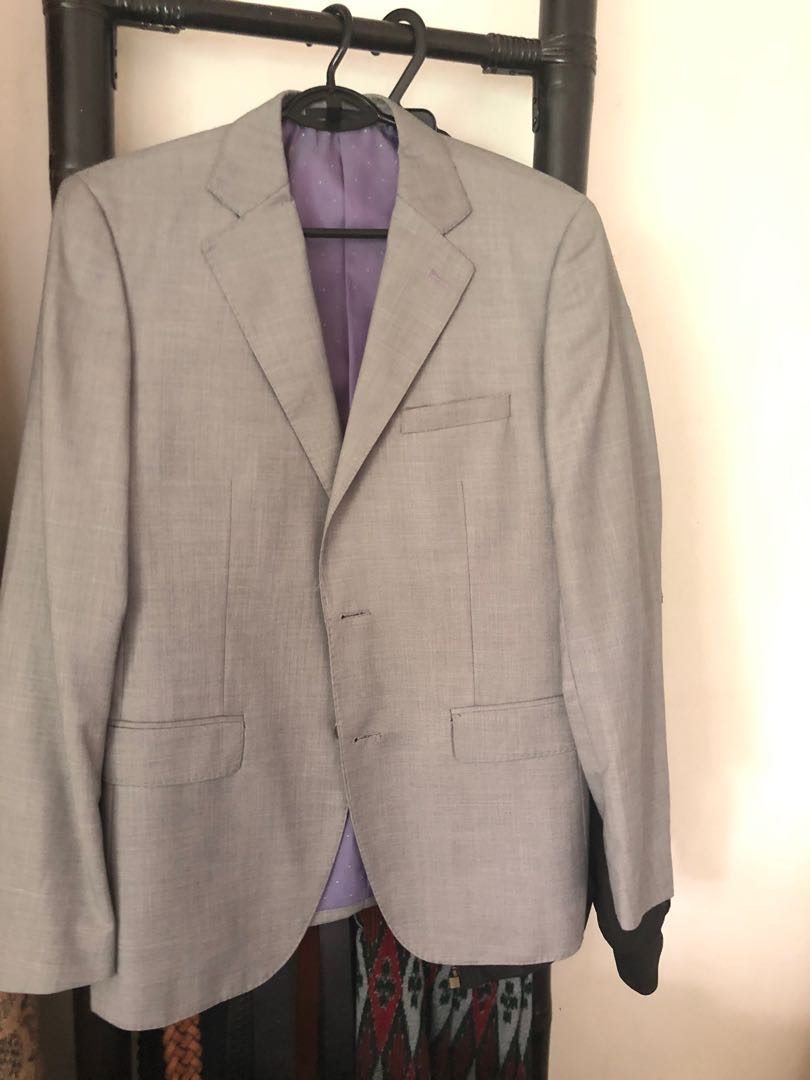 Grey Blazer- Benjamin Baker, Men's Fashion, Coats, Jackets and ...