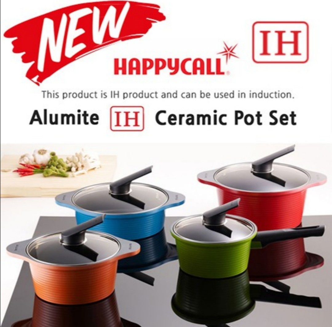 Happycall set, 8+3 pcs, Alumite Ceramic Pot set, Furniture & Home ...