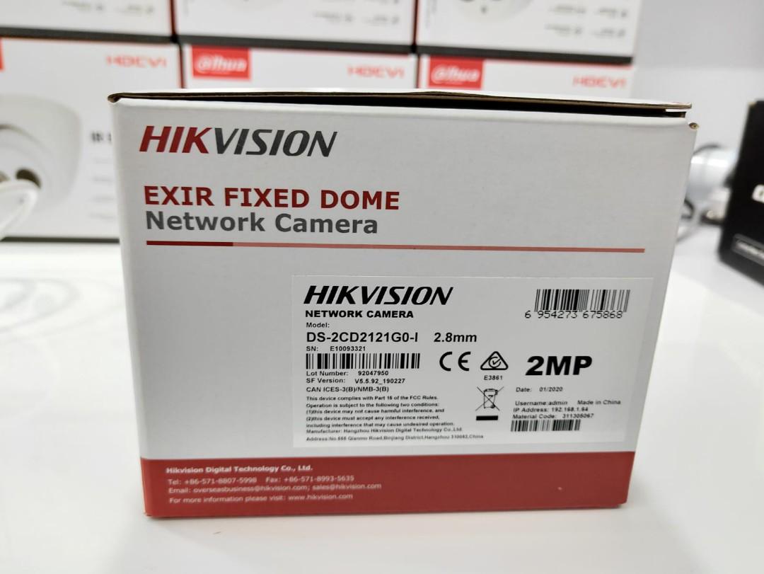 HIKVISION EXIR FIXED DOME CAMERA + INSTALLATION, Furniture & Home ...