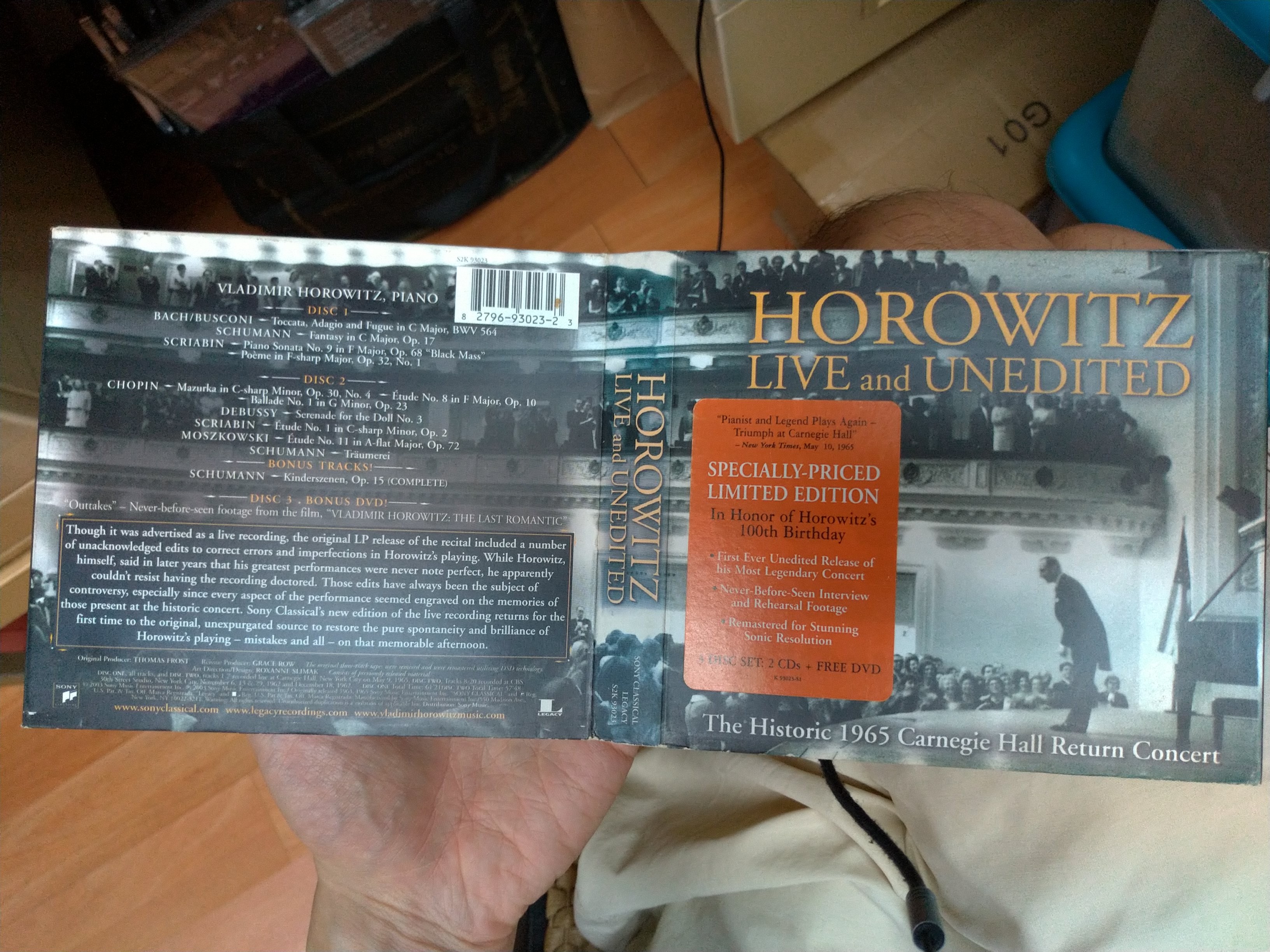 Historic Horowitz: Live and Unedited, The Legendary 1965 Carnegie Hall ...