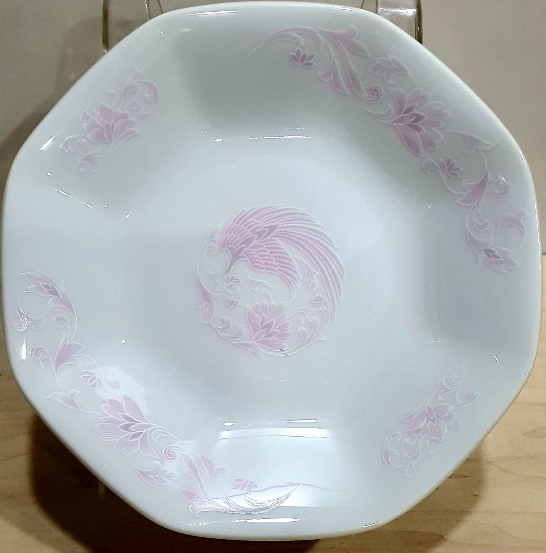 Japan Pink Floral Octagon plate 19.5cm, Furniture & Home Living ...