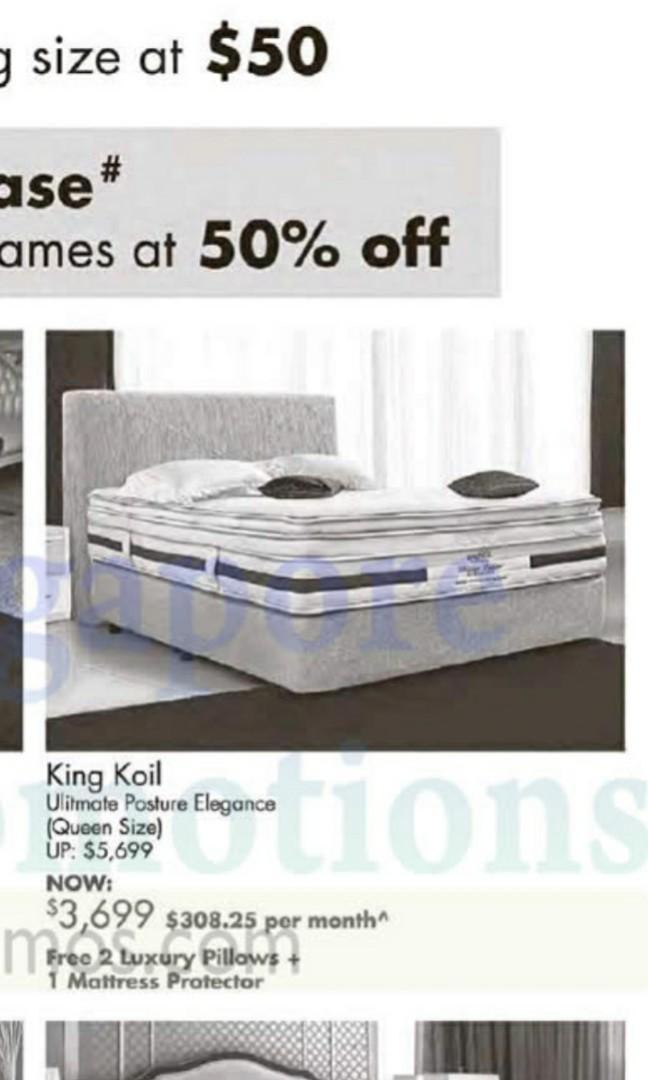 King Koil Ultimate Posture Elegance Mattress with Coolmax, Furniture ...