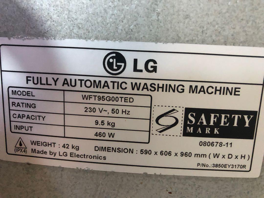 LG 9.5kg Top Load Washing Machine, TV & Home Appliances, Washing ...