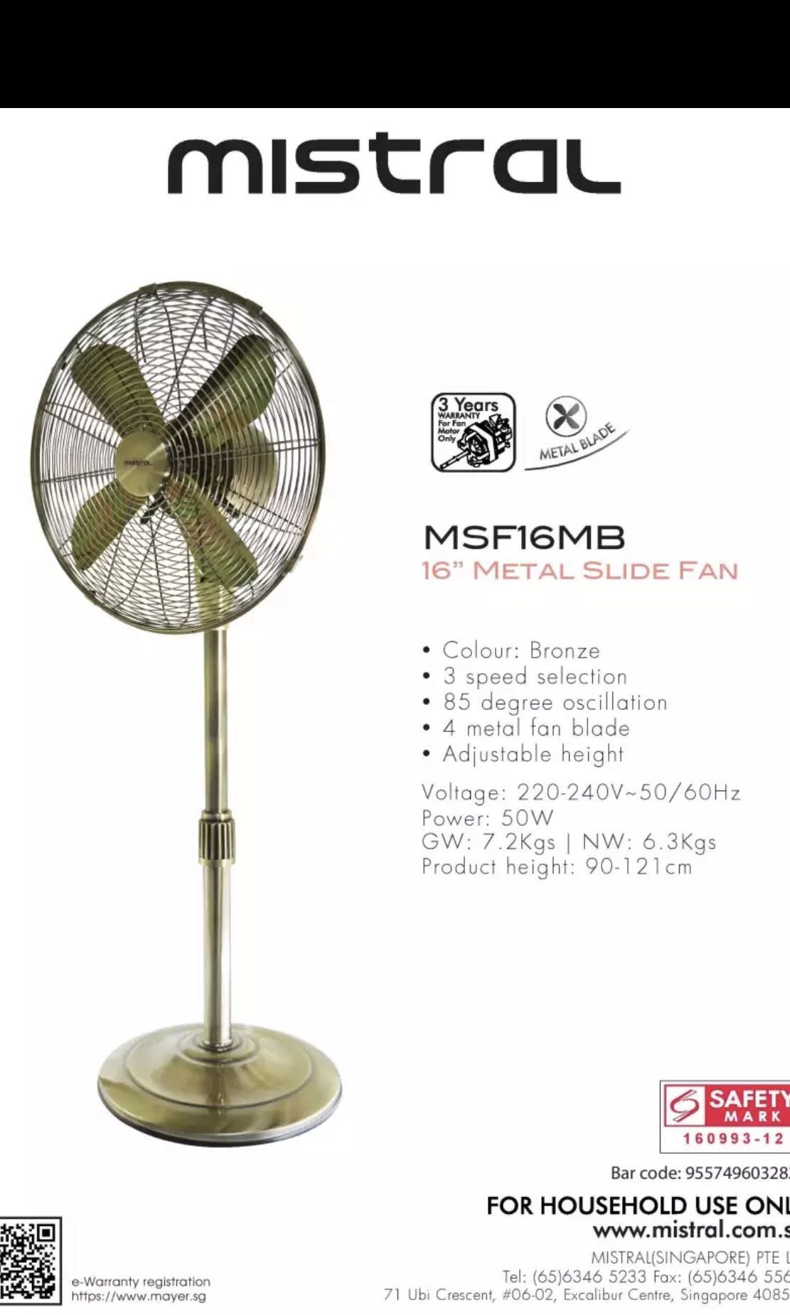Mistral Fan, Furniture & Home Living, Lighting & Fans, Fans on Carousell