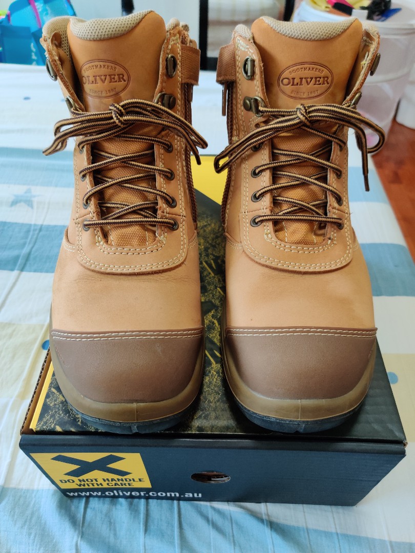 Oliver Safety shoes Mid-cut Zip Up w/ Free New Full Body Harness, Men's ...
