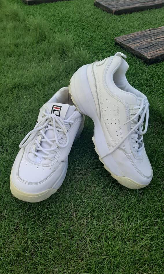 Original Fila All White, Women's Fashion, Footwear, Sneakers on Carousell