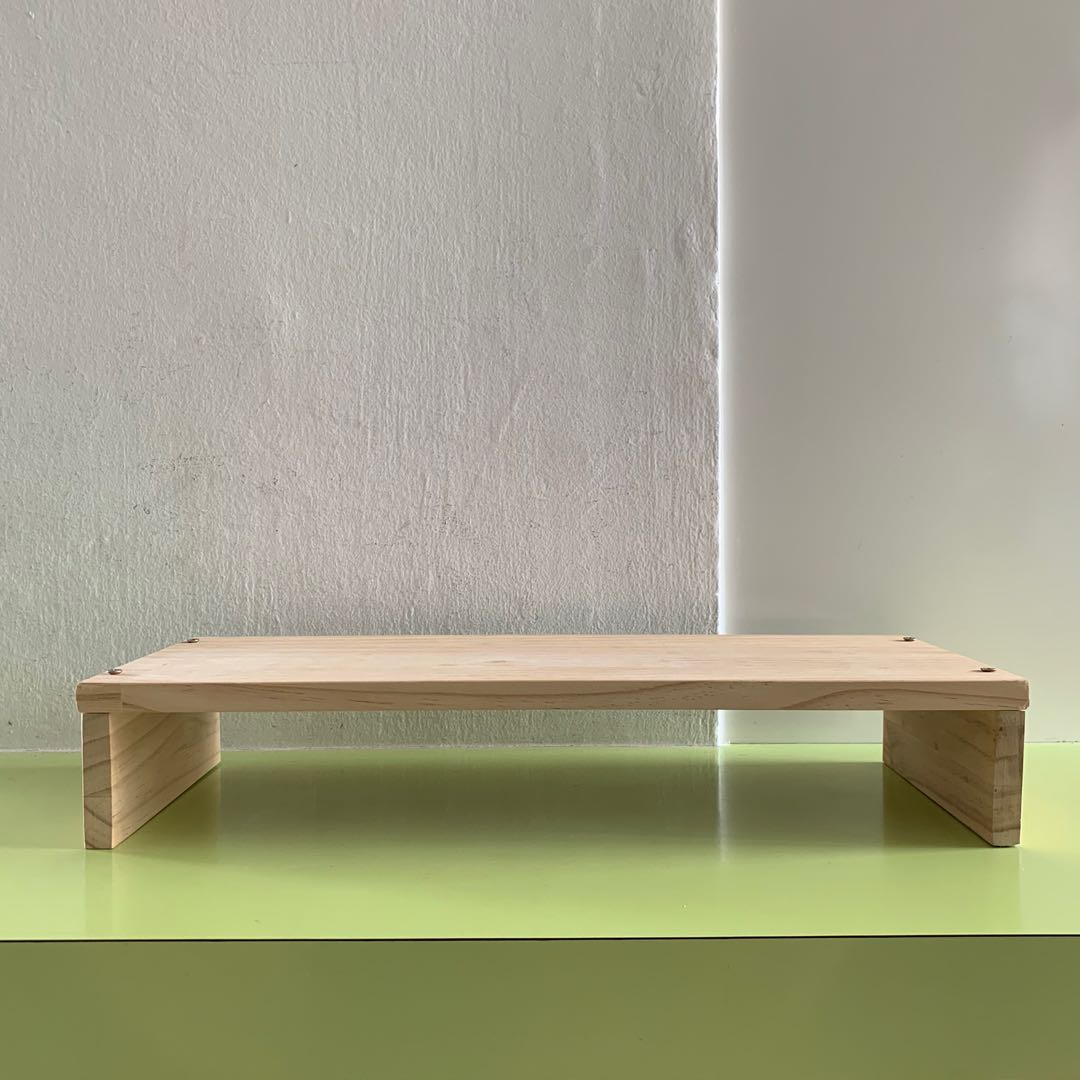 Pine Wood Monitor Stand, Furniture & Home Living, Furniture, Shelves ...