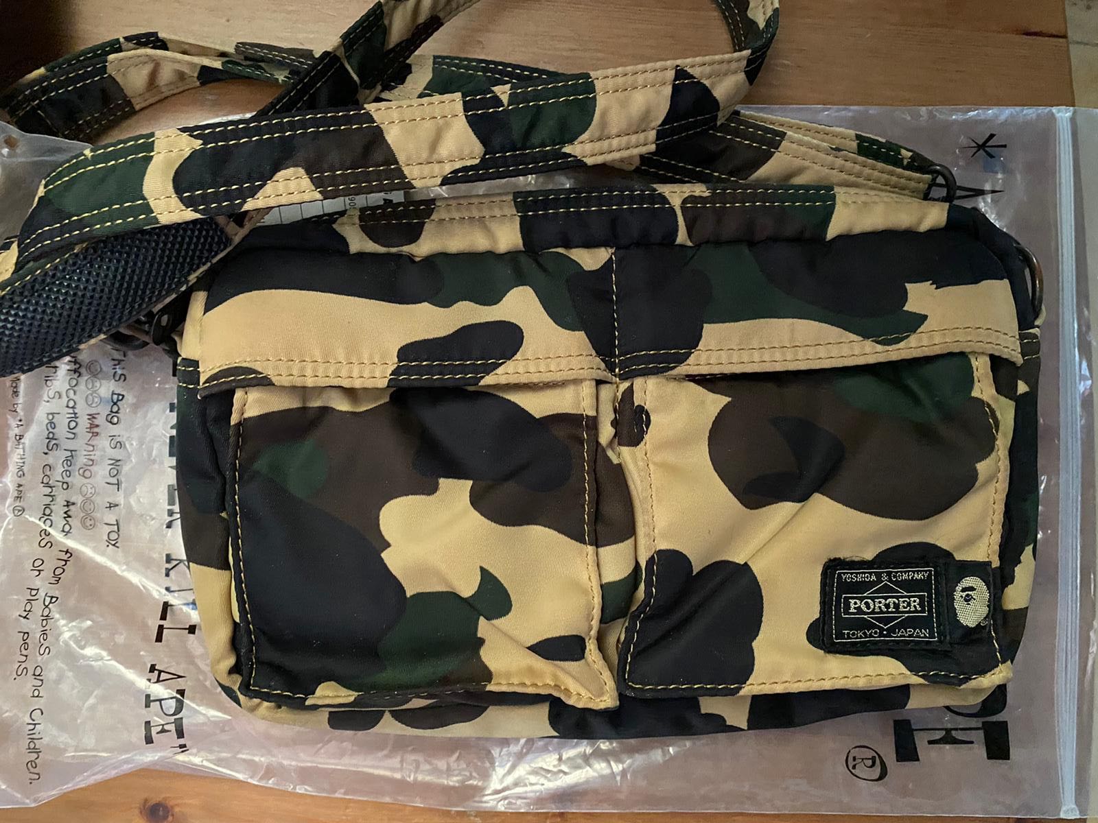 Porter x BAPE messenger bag, Men's Fashion, Bags, Sling Bags on Carousell