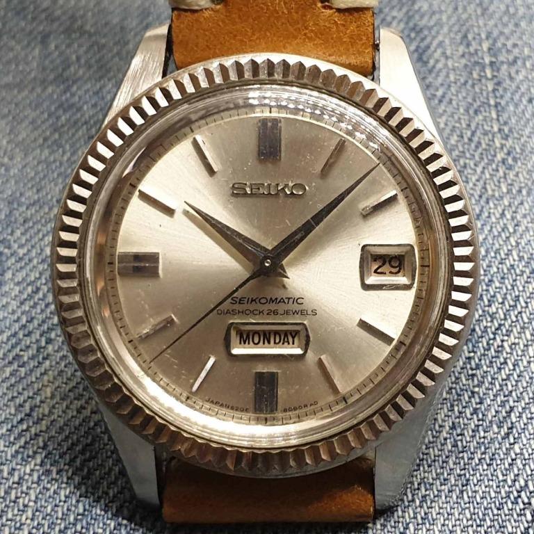 Rare Vintage Seiko "Seikomatic" Diashock 6206-8110 26 Jewels Automatic ...