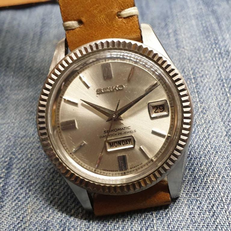 Rare Vintage Seiko "Seikomatic" Diashock 6206-8110 26 Jewels Automatic ...