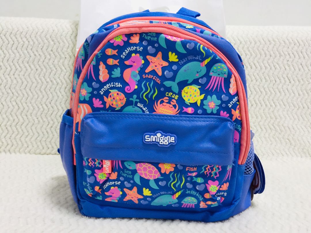 Smiggle Purple Backpack with freebies, Babies & Kids, Going Out, Diaper ...