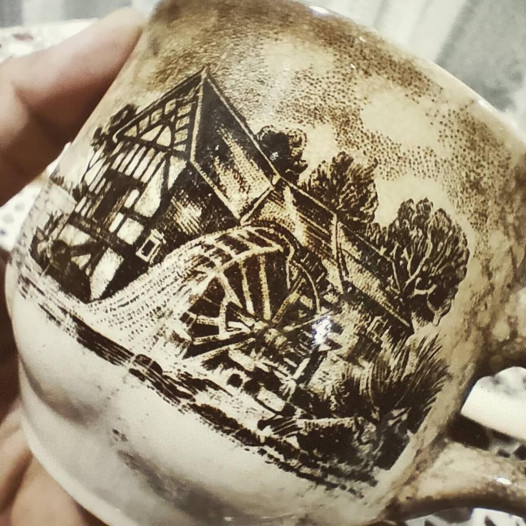 Antique English Country Life Cup and Saucer, Furniture & Home Living ...