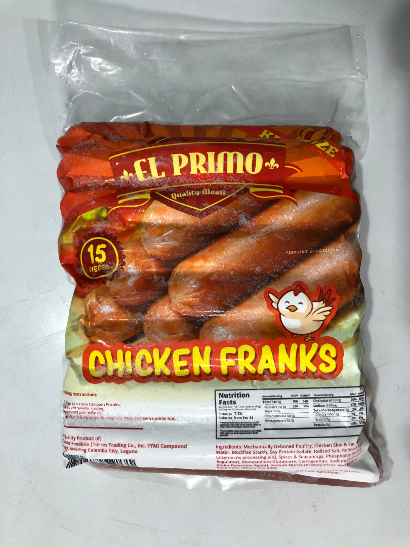 El Primo Chicken Franks(King Size), Food & Drinks, Packaged & Instant ...