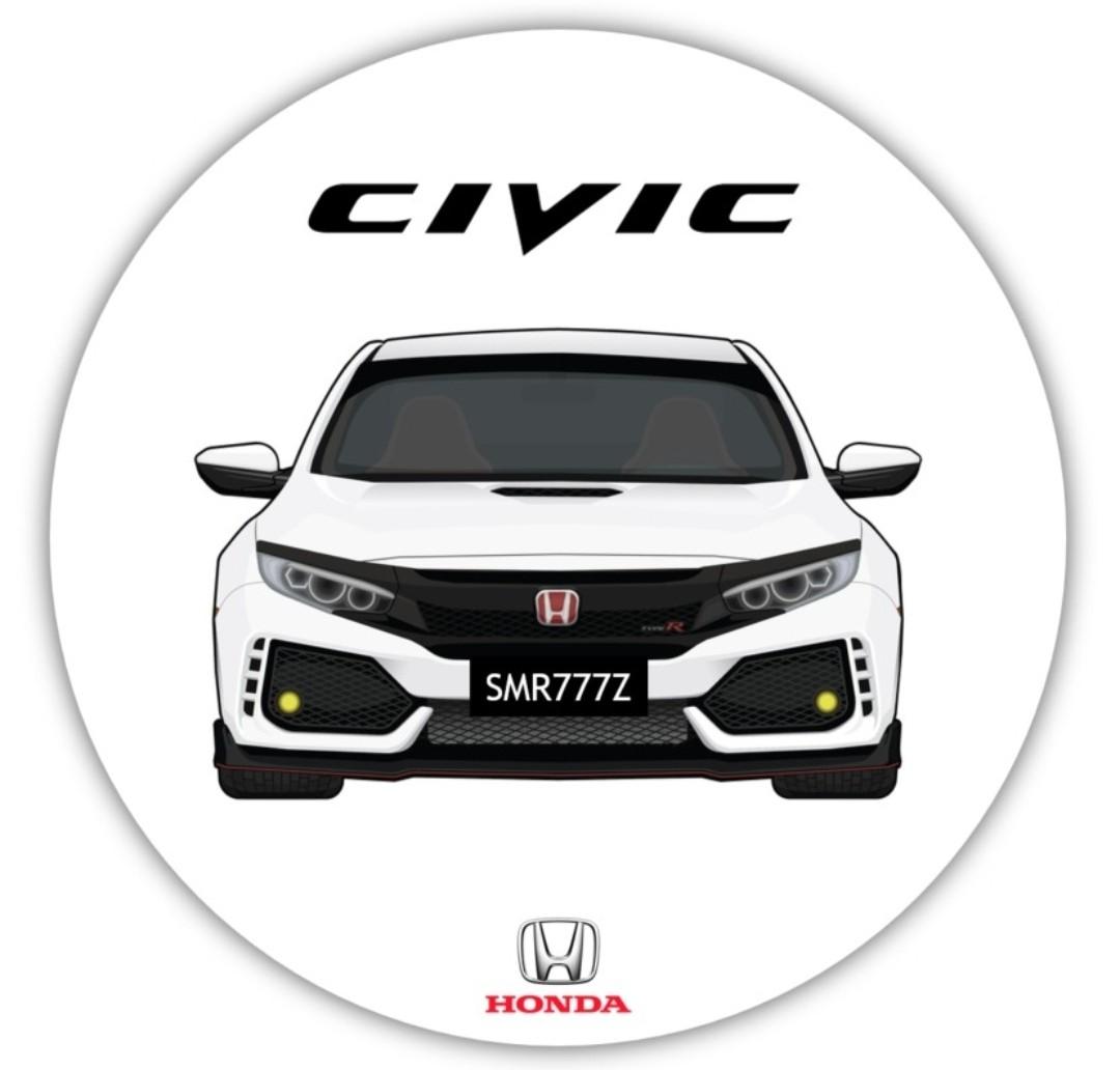 Honda Civic FC Custom Plate Car Decal, Car Accessories, Accessories on ...