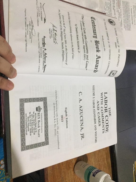 The Labor Code with Comments and Cases, Volume I by Cesario Azucena ...