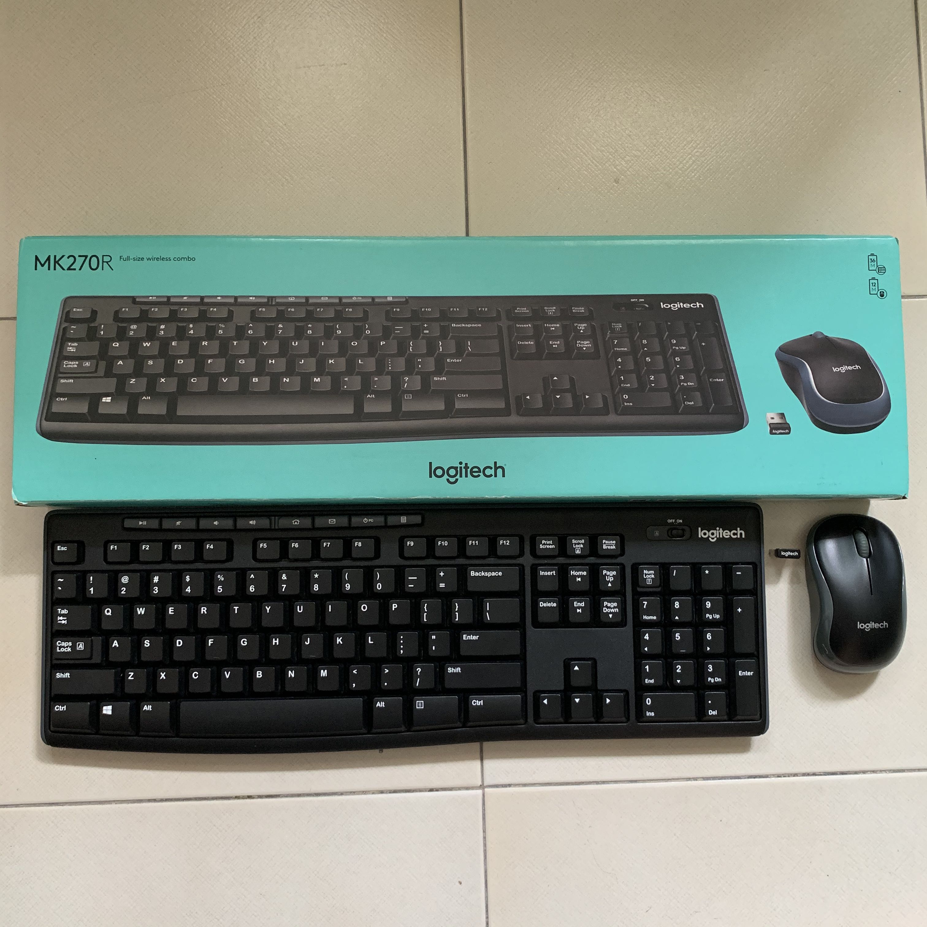 Logitech MK270R K270 M185 Wireless Keyboard & Mouse, Computers & Tech ...