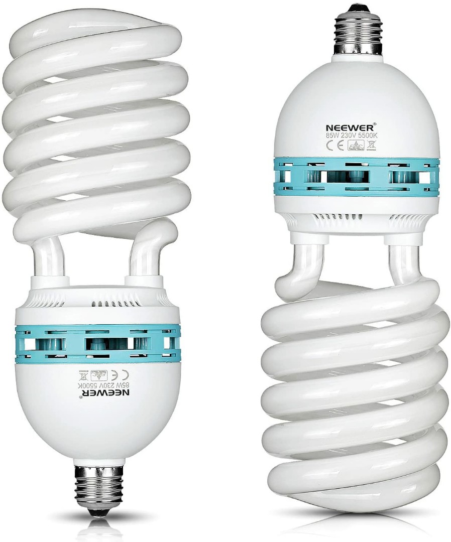 Neewer 85W 220V 5500K Tri-phosphor Spiral CFL Daylight Balanced Light ...