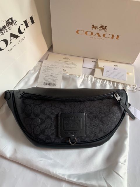 tas waistbag pria cowok coach signature black original, Fesyen Pria ...