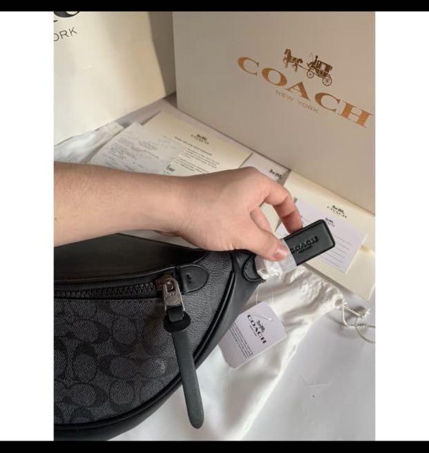 tas waistbag pria cowok coach signature black original, Fesyen Pria ...