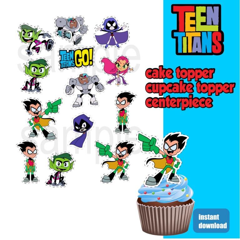 Teen Titans Cake Topper, Cupcake Topper, Birthday Party, Teen Titans ...