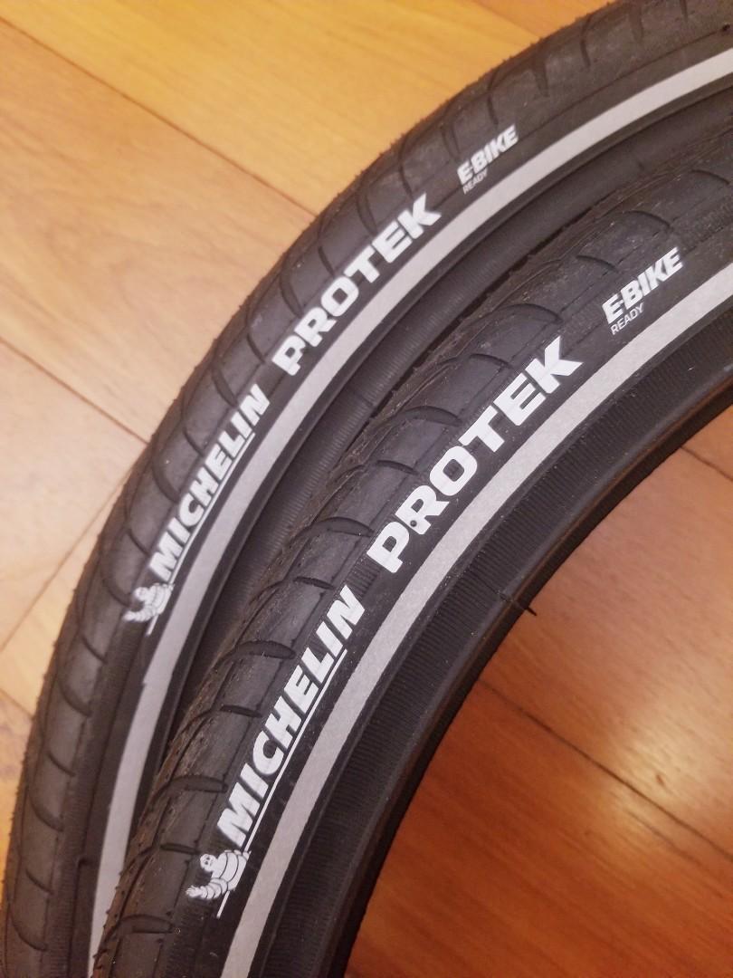 2 x Michelin Protek Tyres for Folding Bikes (20"x1.50" / 37-406 / E ...