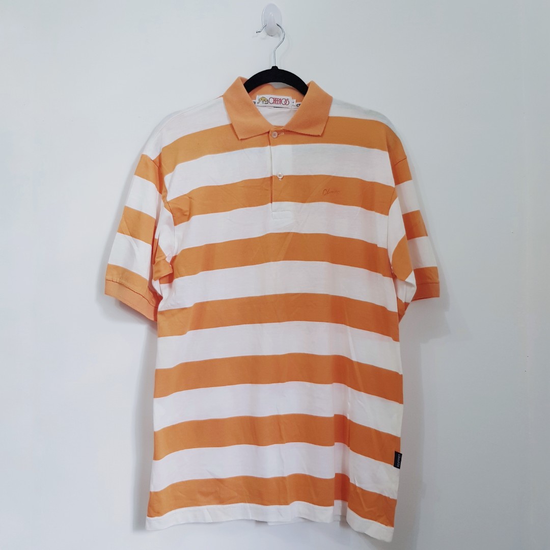 cheenos orange and white polo shirt, Men's Fashion, Tops & Sets ...