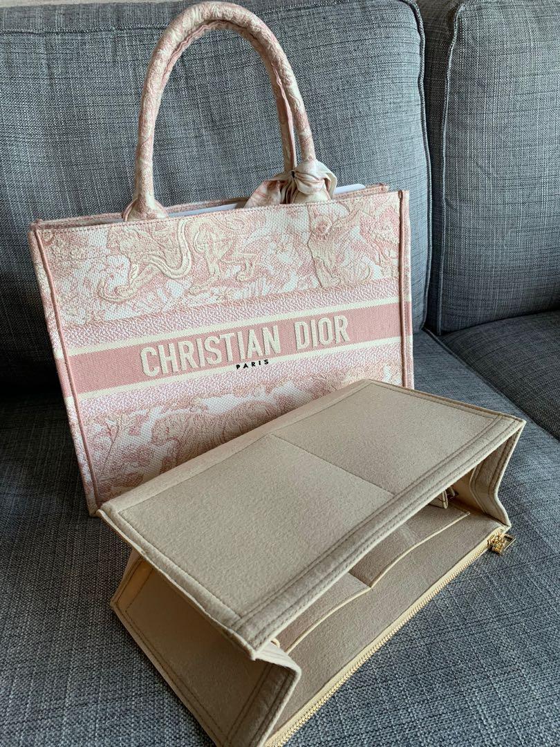 Dior Small Book Tote in Pink Tdj print, Women's Fashion, Bags & Wallets ...