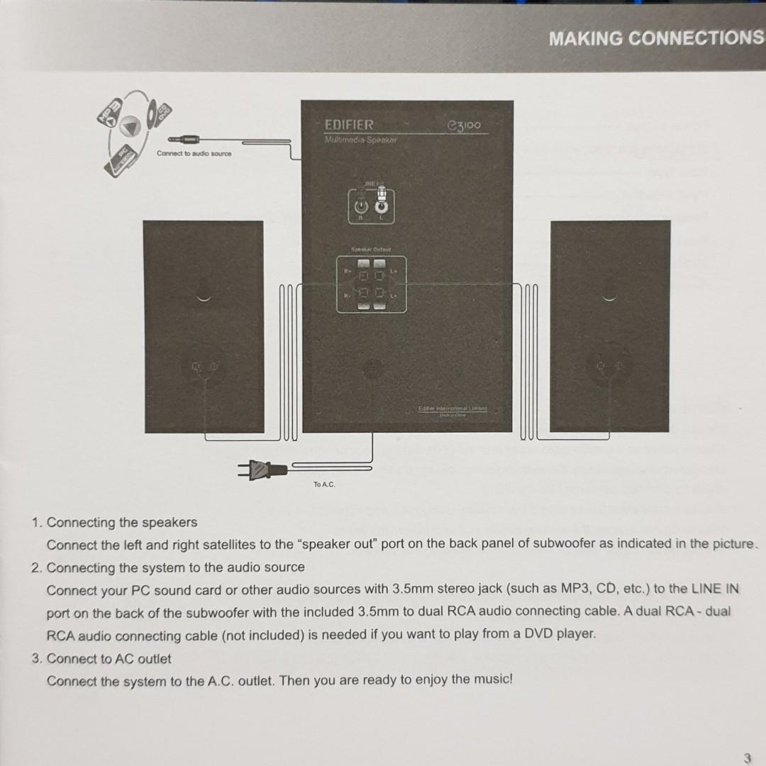 Edifier e3100 Multimedia Speaker, Electronics, Audio on Carousell
