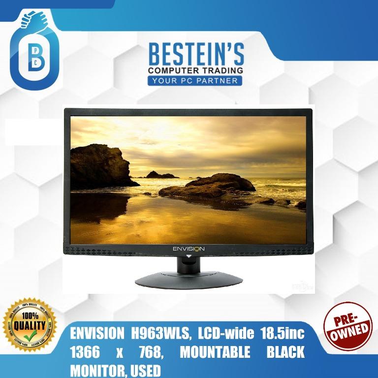 ENVISION H963WLS, LCD-wide 18.5inc 1366 x 768, MOUNTABLE BLACK MONITOR ...