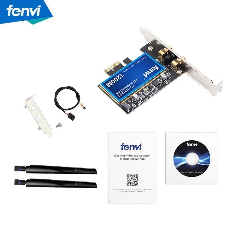 Fenvi FV-HB1200 Desktop Wireless AC1200 Dual Band PCI Express Hackintosh Wi-Fi Adapter ...
