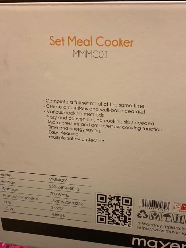 Mayer Set Meal Cooker, TV & Home Appliances, Kitchen Appliances ...