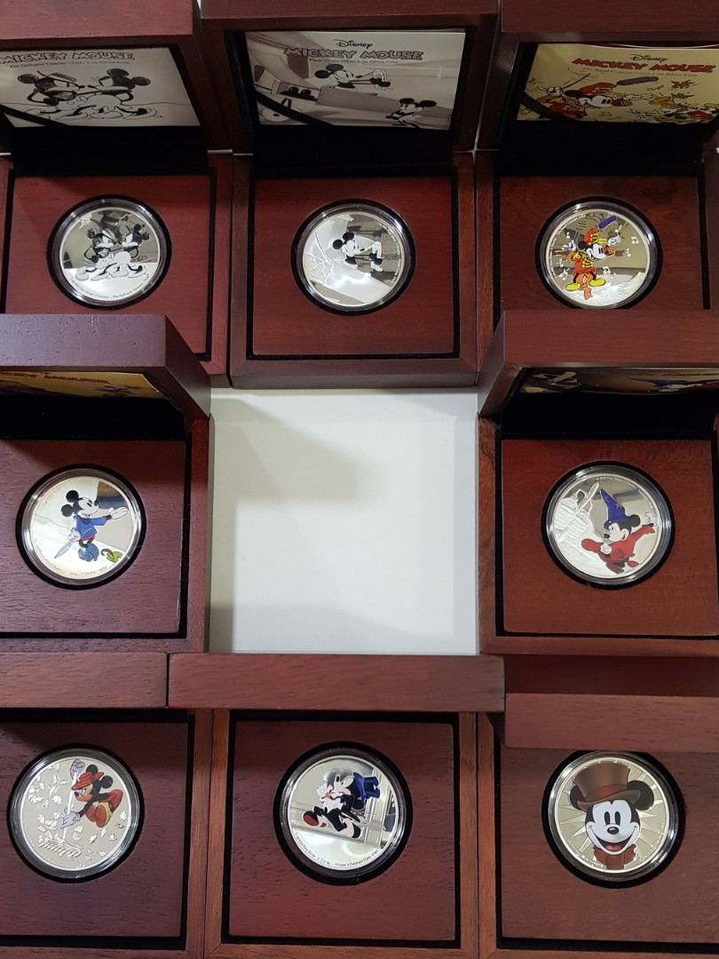 Niue Disney Mickey Through the Ages 1 Oz Silver Proof Coin Complete Set ...