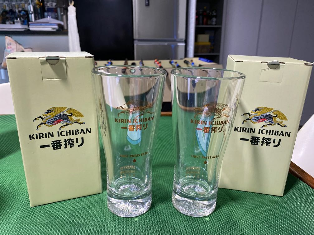Original Kirin Ichiban Beer Glasses, Furniture & Home Living ...