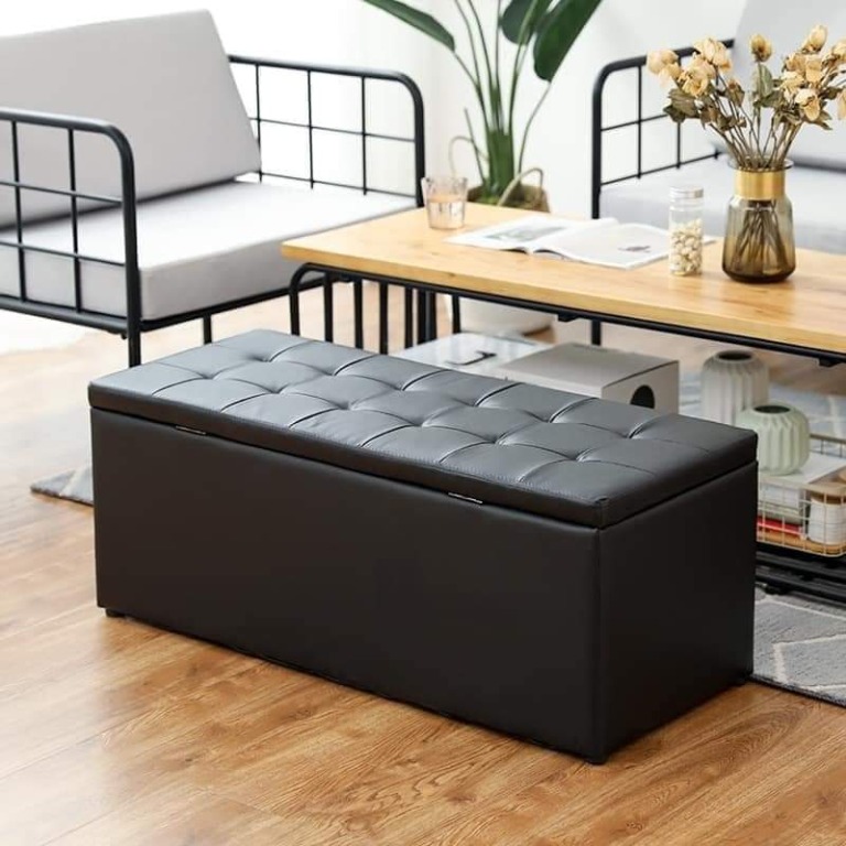 Rectangular Storage Stool Sit Sofa Folding Box Chair, Furniture & Home ...