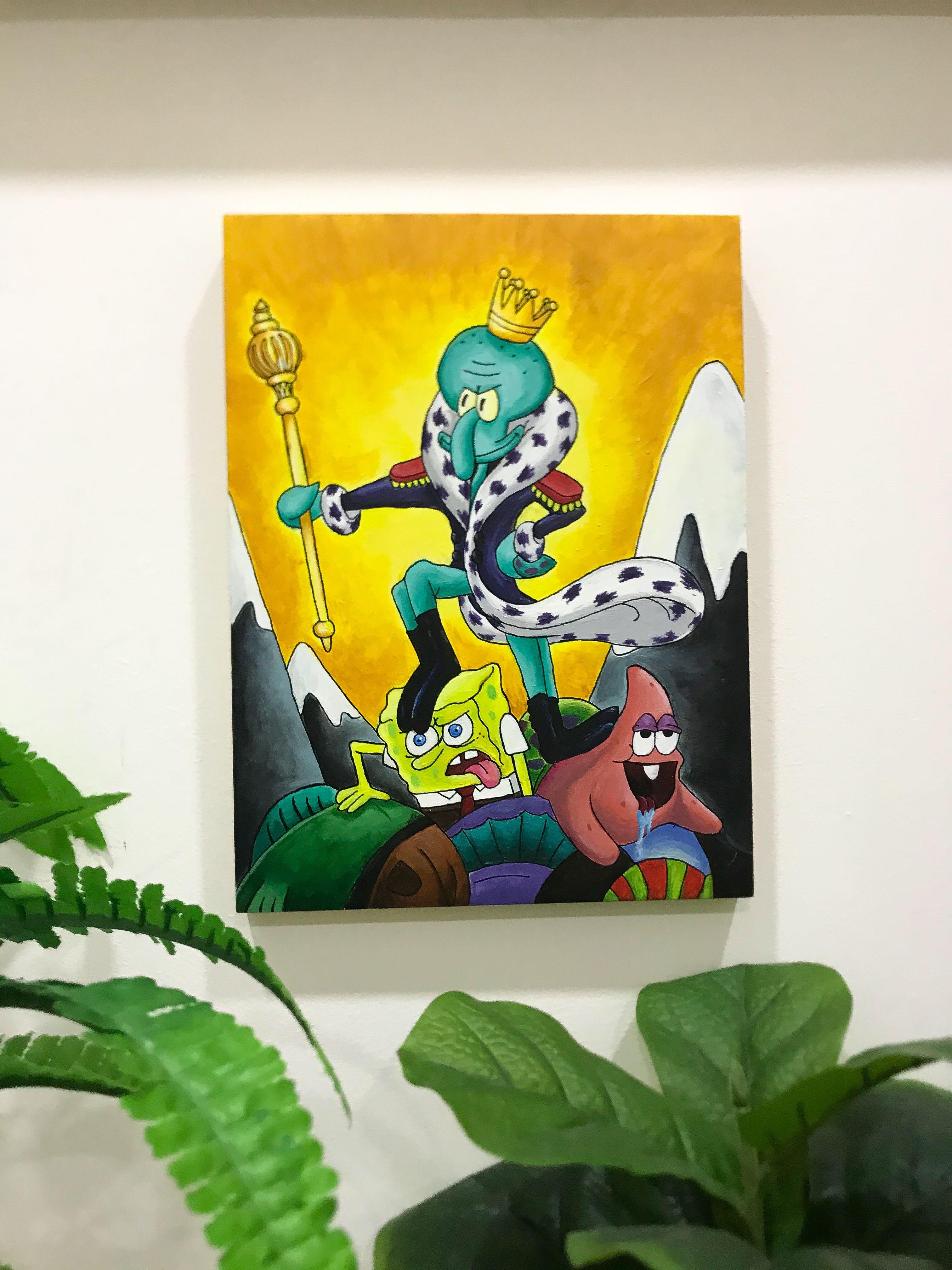 Spongebob Squarepants Patrick Squidward Acrylic Painting Painting ...