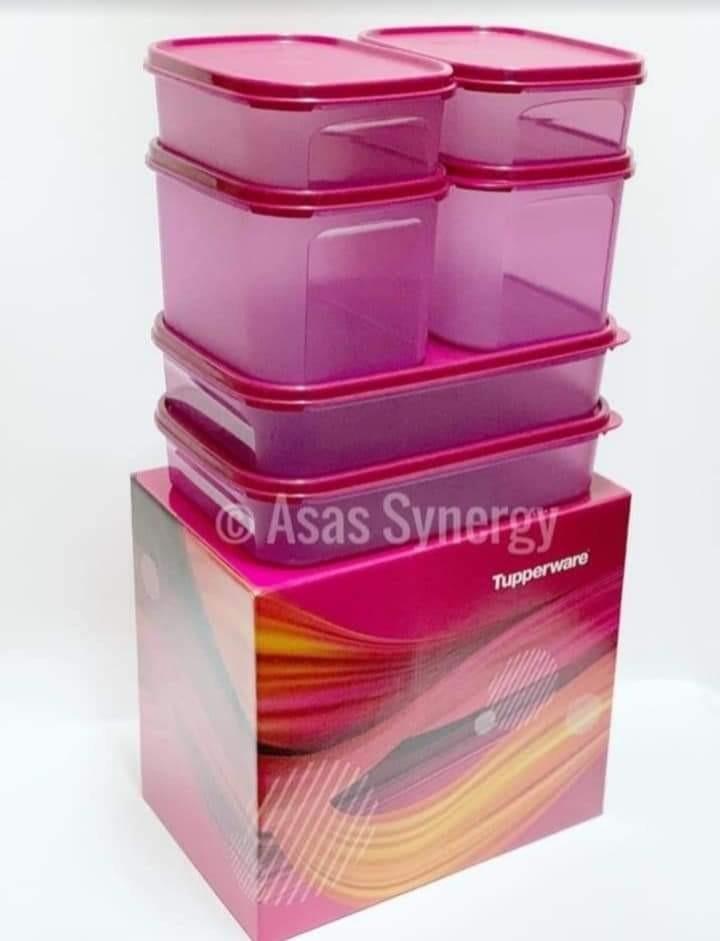 Tupperware 6pcs Mega Modular Set with Gift Box, Furniture & Home Living ...