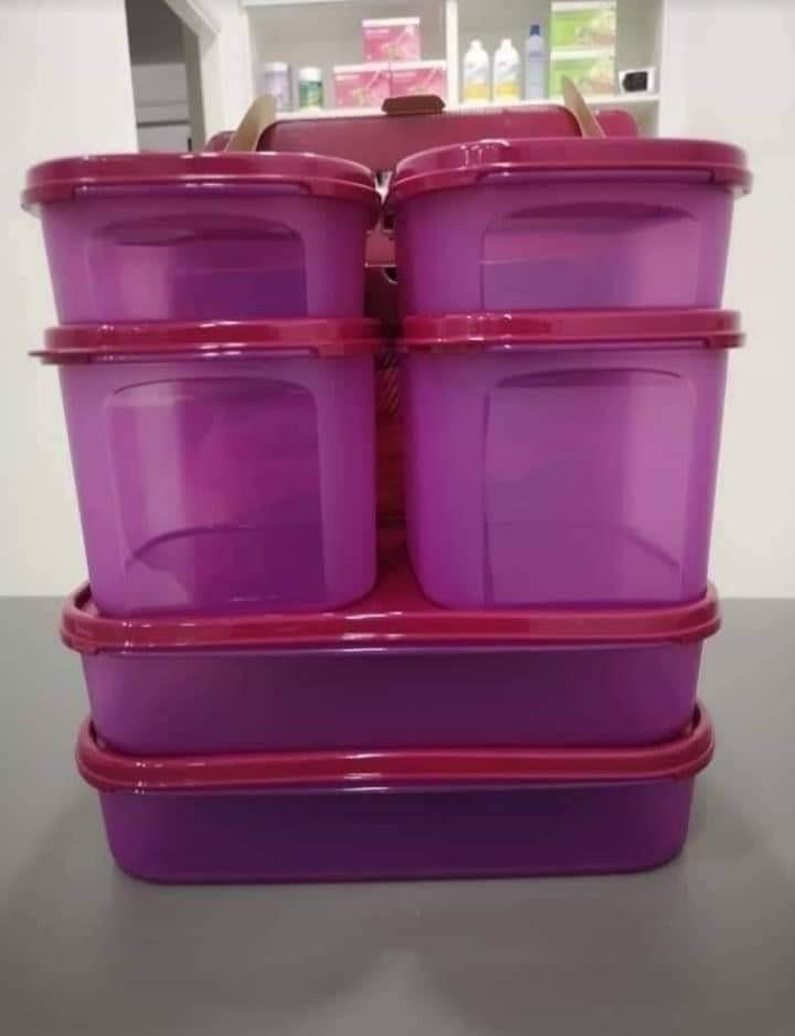 Tupperware 6pcs Mega Modular Set with Gift Box, Furniture & Home Living ...