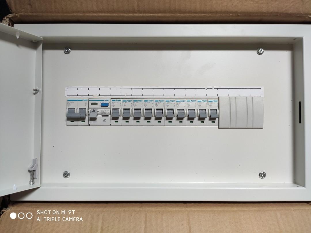 Hager Din Rail Enclosure with 12 MCB & 1 RCCB, Audio, Other Audio ...