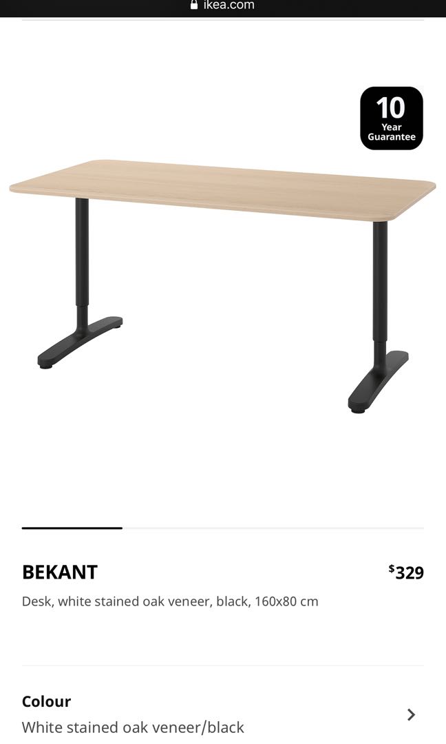 IKEA Bekant Study Desk / Table (Excellent Condition), Furniture & Home ...