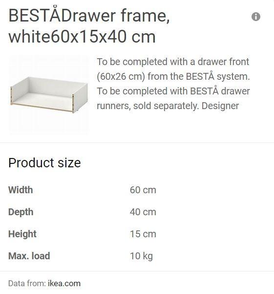 IKEA BESTA Drawer frame in white, Furniture & Home Living, Furniture ...