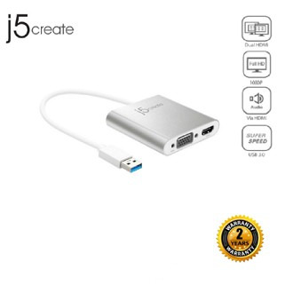J5 CREATE USB3.0 TO HDMI & VGA DUAL DISPLAY (JUA360-1O) ADAPTER DISPLAY ...