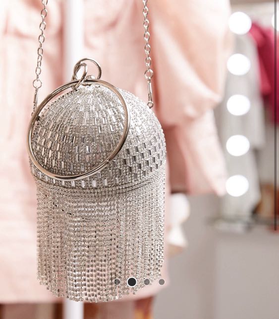 Luxe Diamante Fringe Sphere Bag, Women's Fashion, Bags & Wallets ...