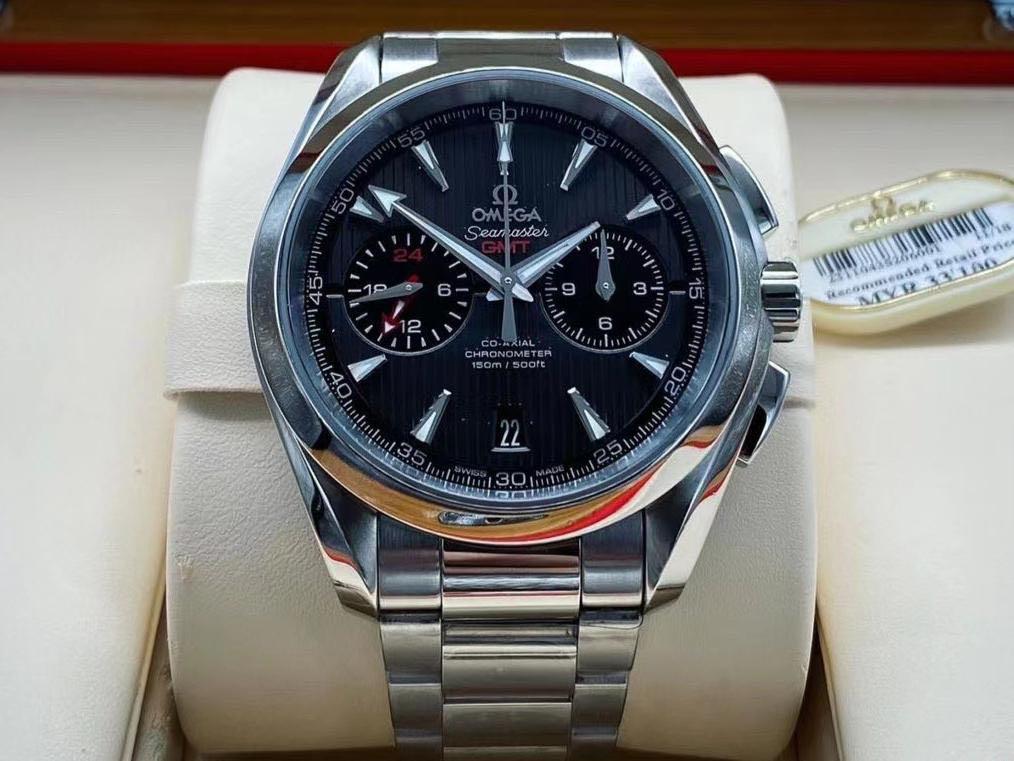 Omega Seamaster Aqua Terra Chronograph GMT Co-Axial Chronometer, Men's ...
