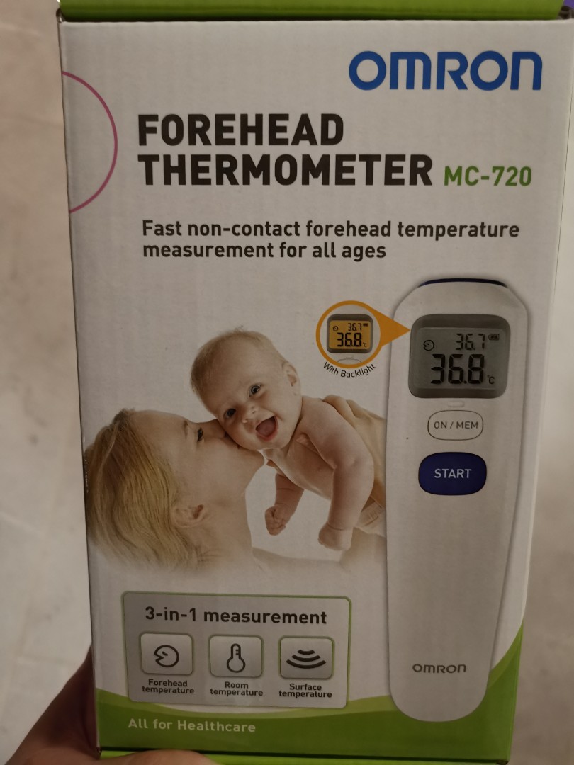 Omron forehead thermometer, Health & Nutrition, Thermometers on Carousell