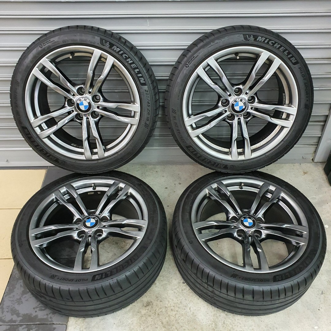 Original BMW 18" M Double Spoke 441 Rims + Michelin PS4 Tyres (F30 F31 ...