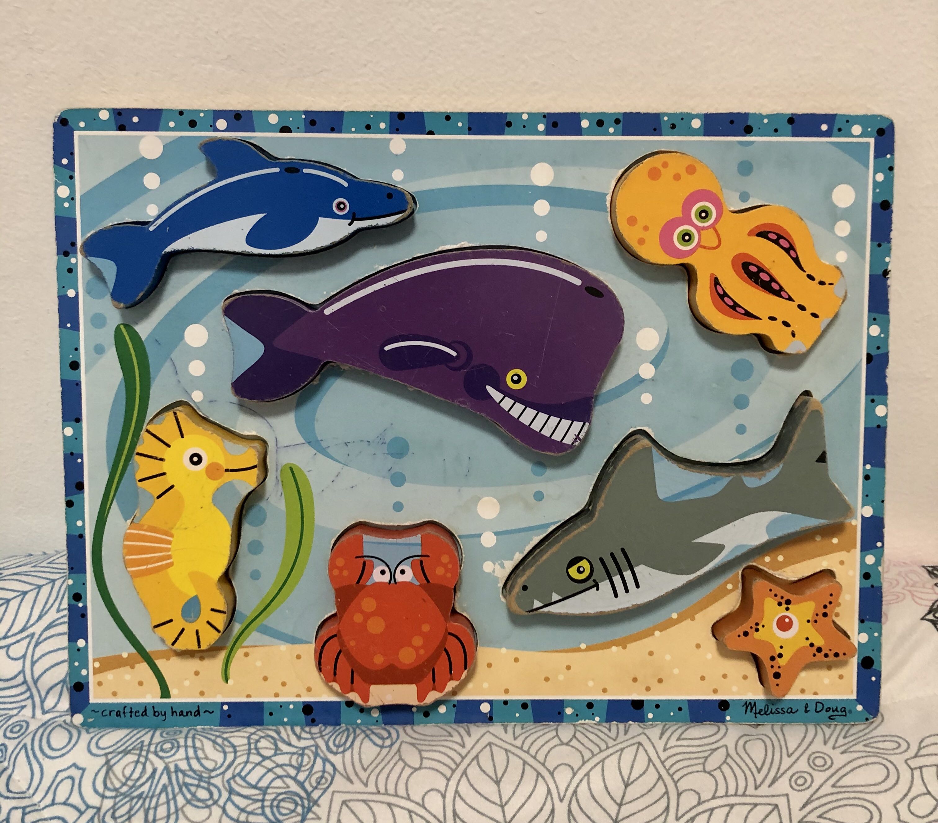 Sea Creatures Chunky Puzzle, Babies & Kids, Infant Playtime on Carousell