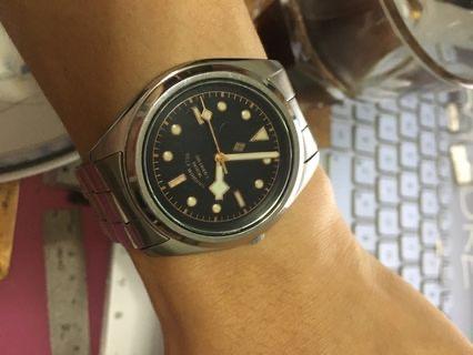 Seiko mod Tudor black bay, Luxury, Watches on Carousell