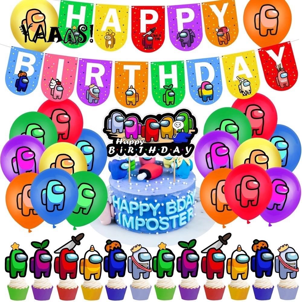 Among Us Birthday Banner / Cake Topper / Cupcakes Toppers, Hobbies ...