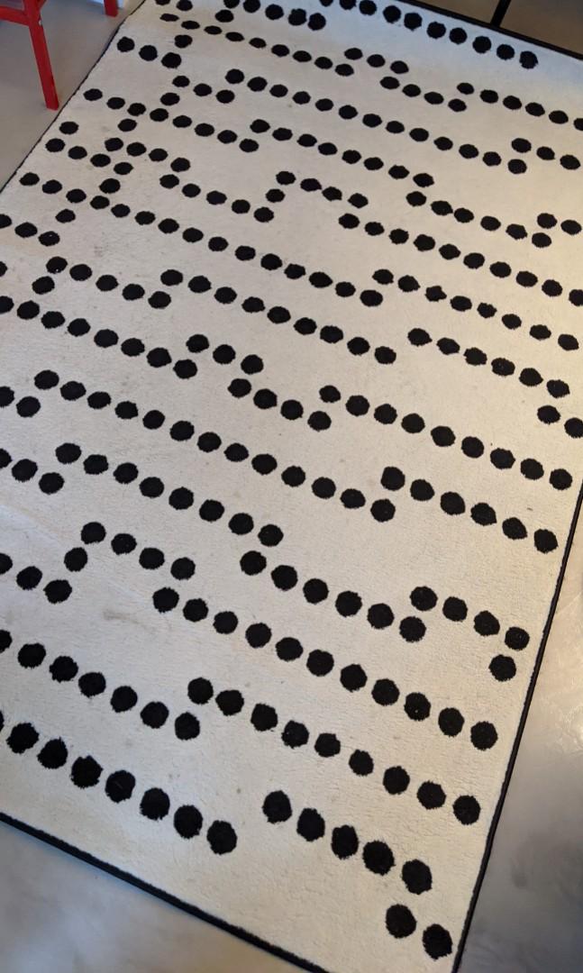 IKEA rug with black spots on white background - AVSIKTLIG, Furniture ...